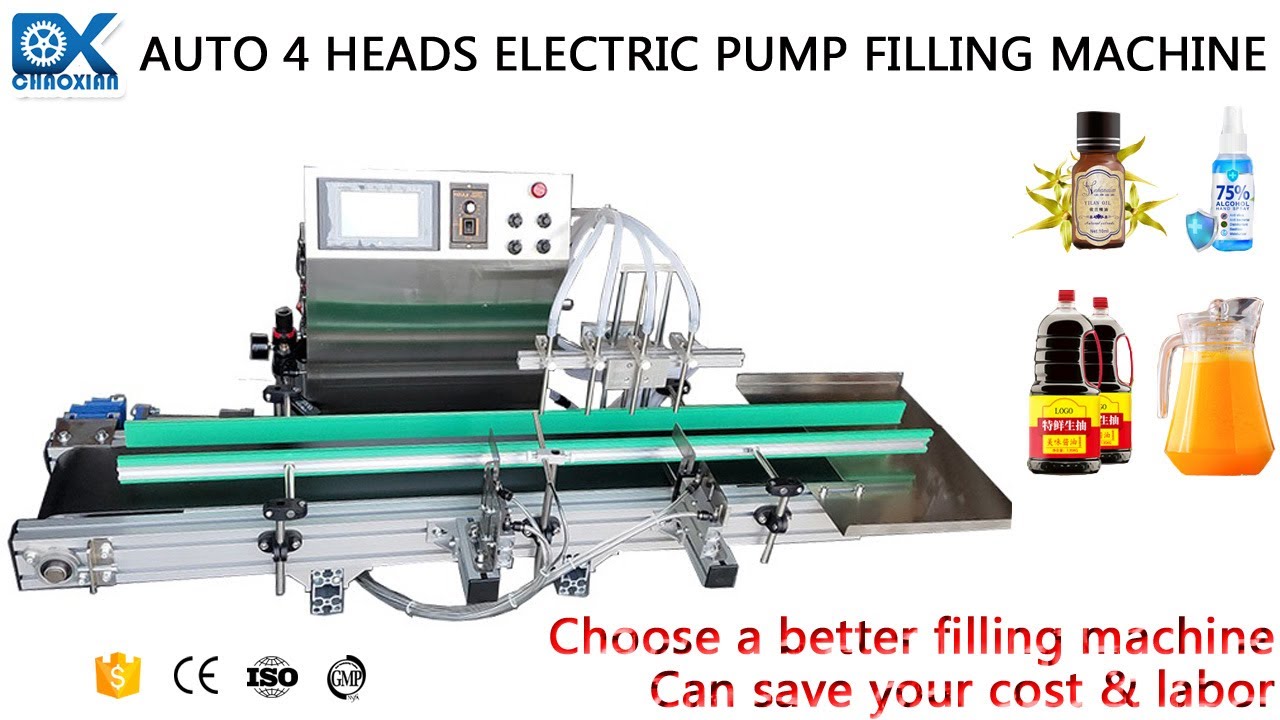 Automatic 4 heads filling machine, bench top electric filler with ...
