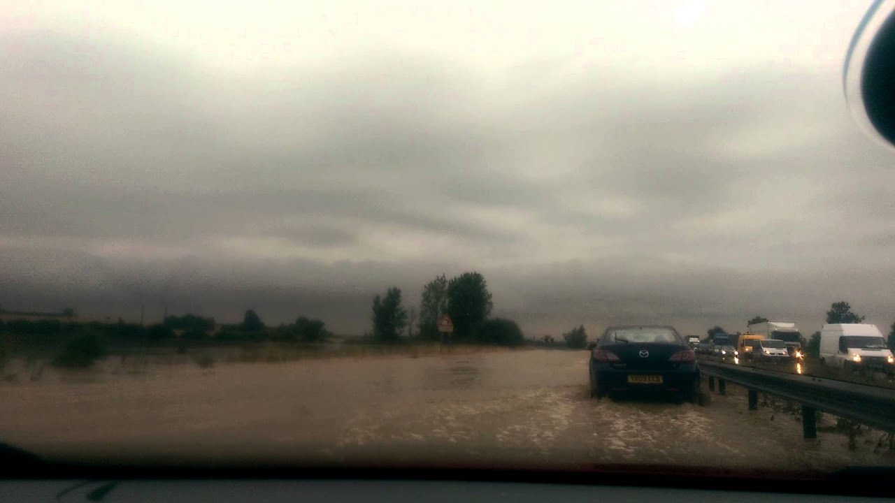 Flood on A14 - YouTube