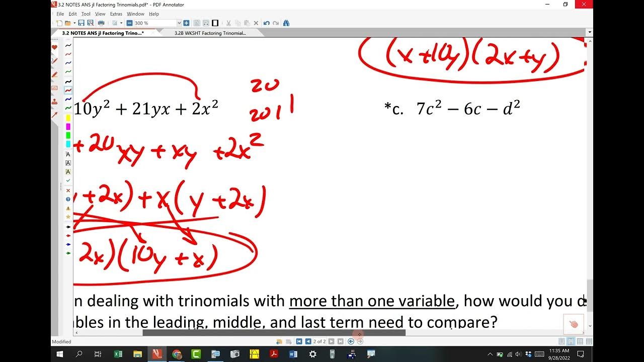 3.2B Factoring Trinomials (Advanced) - YouTube