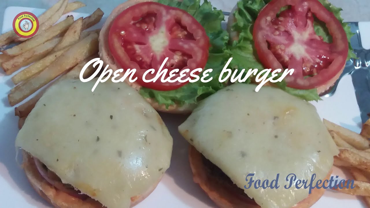 Cheeseburger recipe | Open face cheese burger | Restaurant style cheese ...