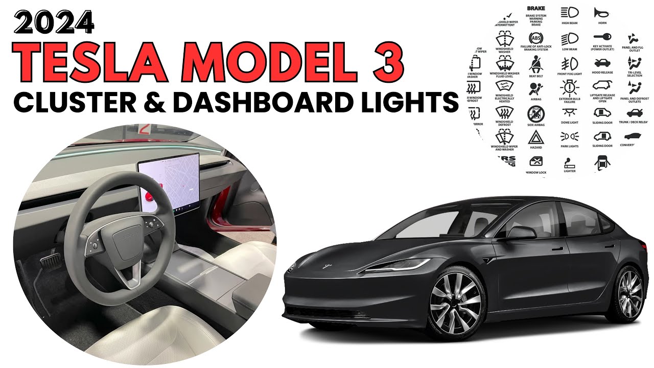 2024 Tesla Model 3 Cluster Display & Dashboard Warning Indicators Guide ...