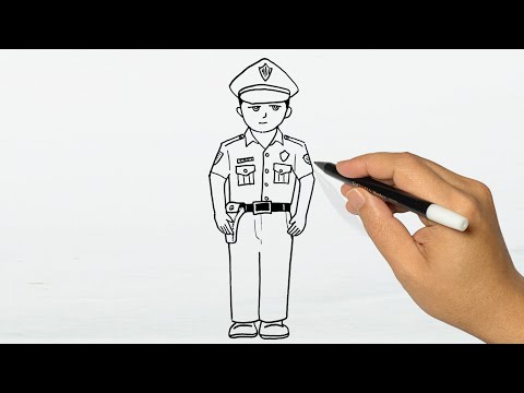 Police Drawing | How to Draw A Policeman Easy Steps for Beginners
