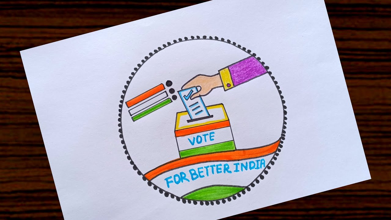 National Voters Day Easy Drawing |मतदाता जागरुकता ड्राविंग | Voters ...