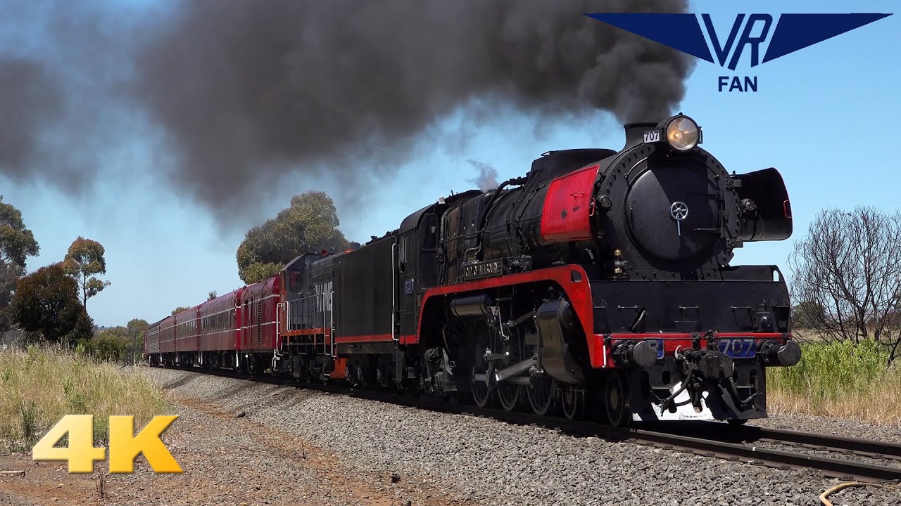 R707 and Y127 on the Picnic Express: Australian Trains in 4K - YouTube