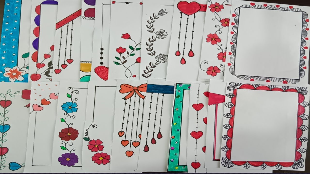 50 easy and quick border designs/project work design/assignment front ...