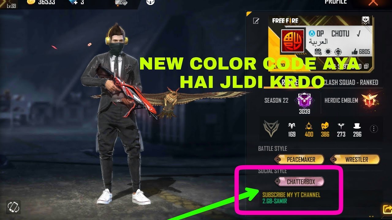 How to add color bio in free fire - YouTube