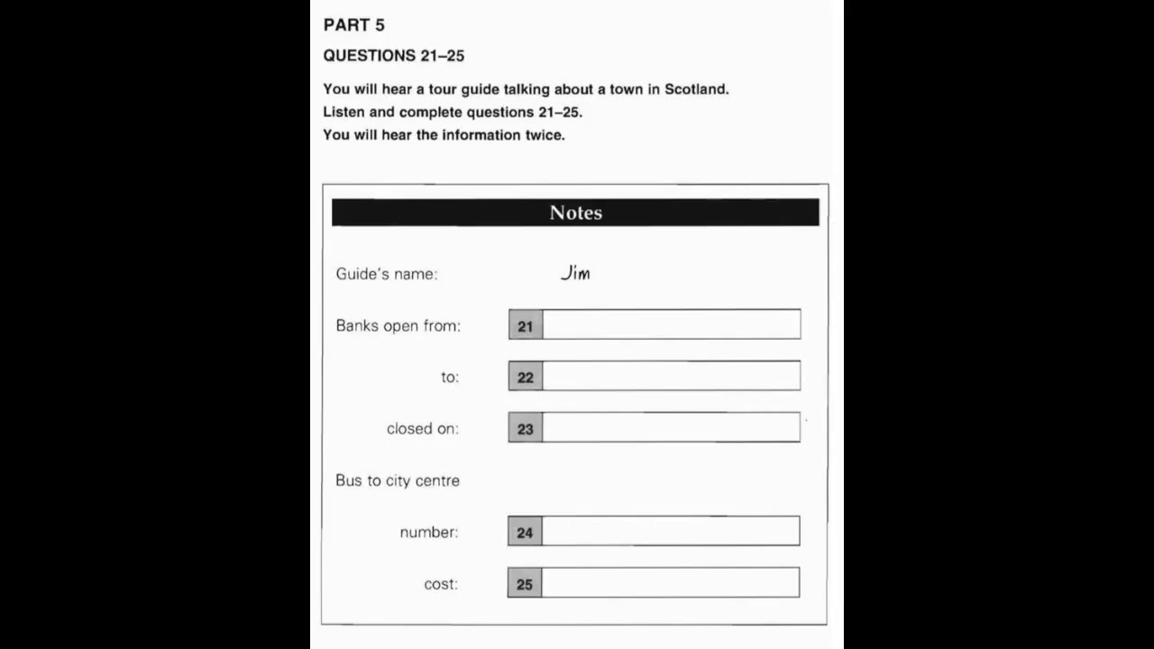 Luyện Thi Cambridge KET: Listening A2, KET 1, Test 2, Part 5 - YouTube