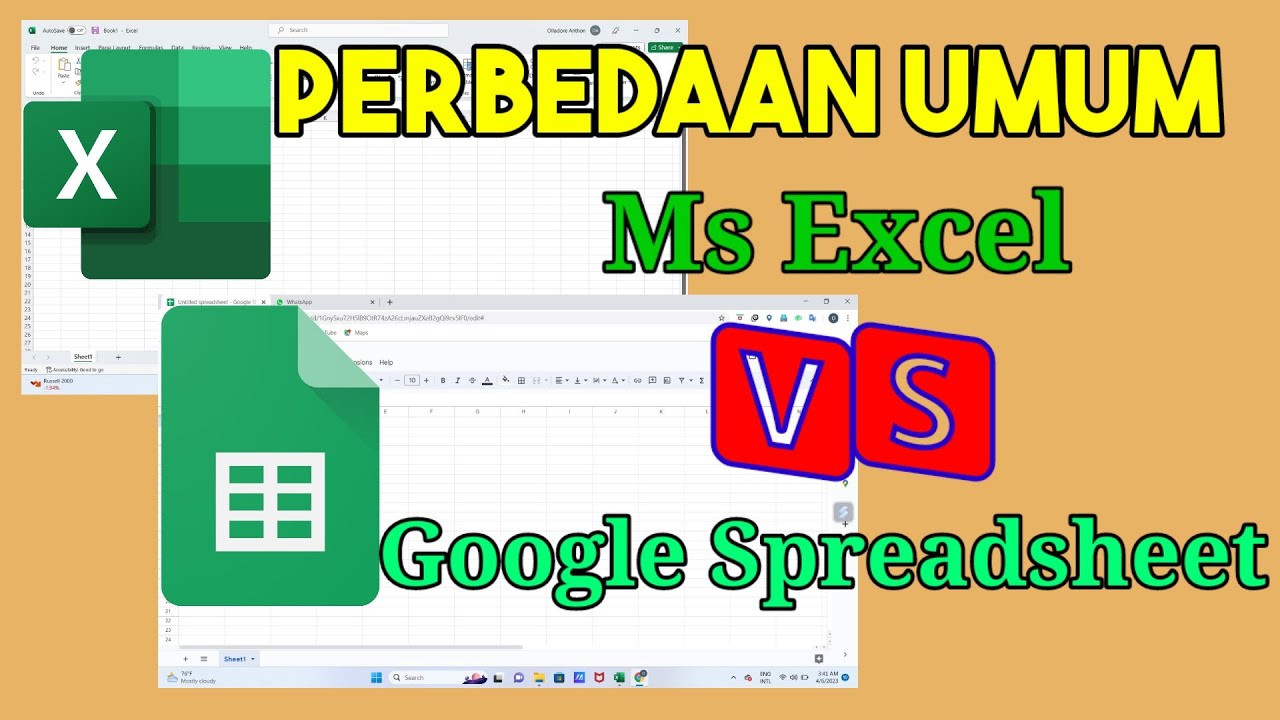 Perbedaan Umum Ms Excel dan Google Spreadsheet - YouTube