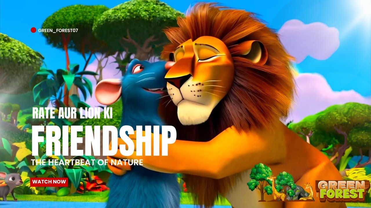 Lion and Rat Friendship | Nursery Rhymes | Lion & Rat rhymes for kids ...