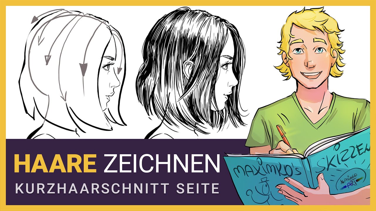 Haare zeichnen lernen: Manga & Anime Mädchen mit Kurzhaarschnitt ...