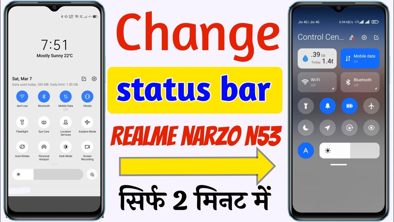Realme narzo n53 status bar change setting | Realme narzo n53 change ...
