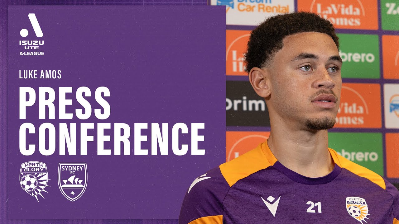 Luke Amos press conference | Perth Glory v Sydney FC | Isuzu Ute A ...