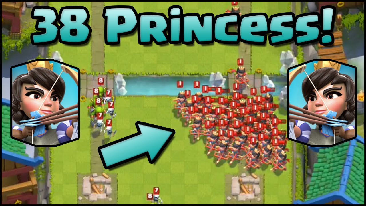 38 PRINCESSES! New World Record! Clash Royale - Most Princess on Map ...