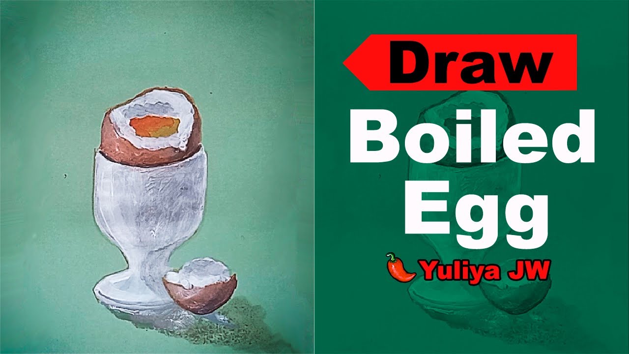 🥚 how to draw boiled egg step by step for beginner - YouTube