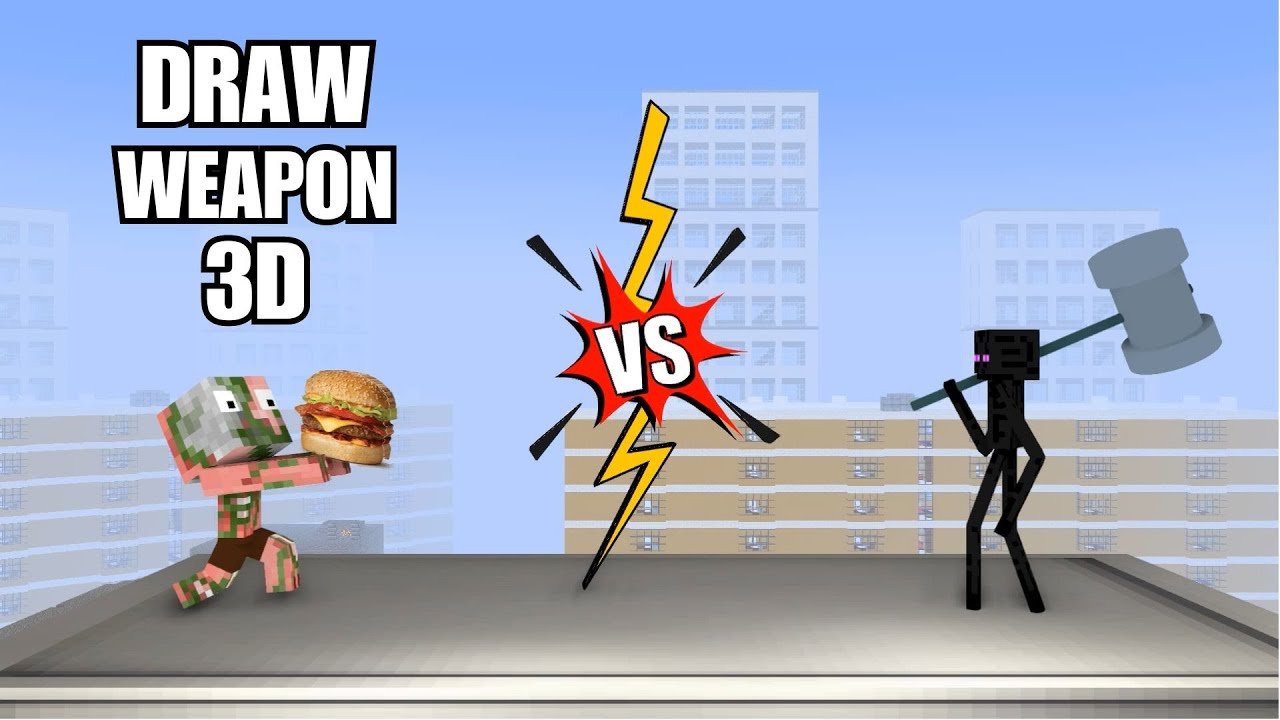 DRAW WEAPON 3D CHALLENGE - Minecraft Animation - YouTube