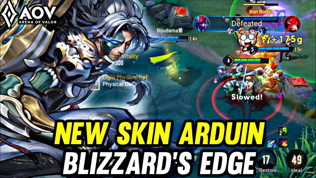 AOV : NEW SKIN ARDUIN BLIZZARD'S EDGE GAMEPLAY - ARENA OF VALOR LIÊNQUÂNMOBILE ROV - YouTube