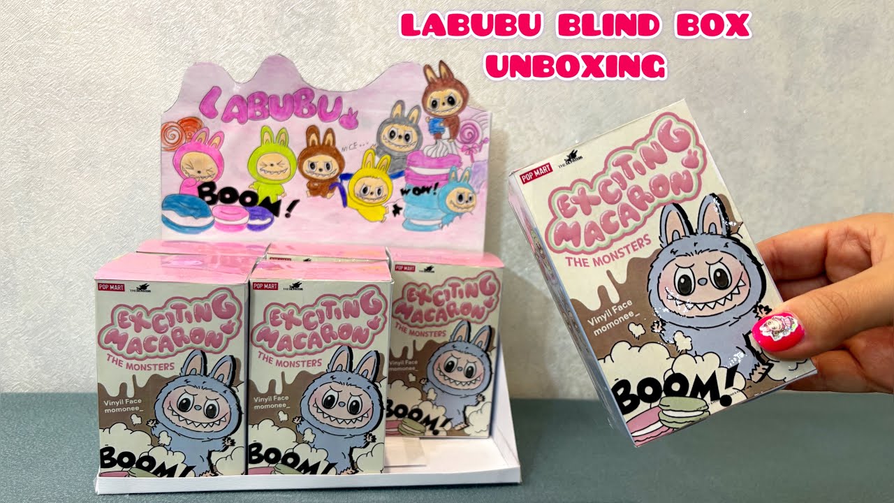 Paper diy LABUBU Blind Box FULL SET Unboxing/POP MART Exciting Macaron ...