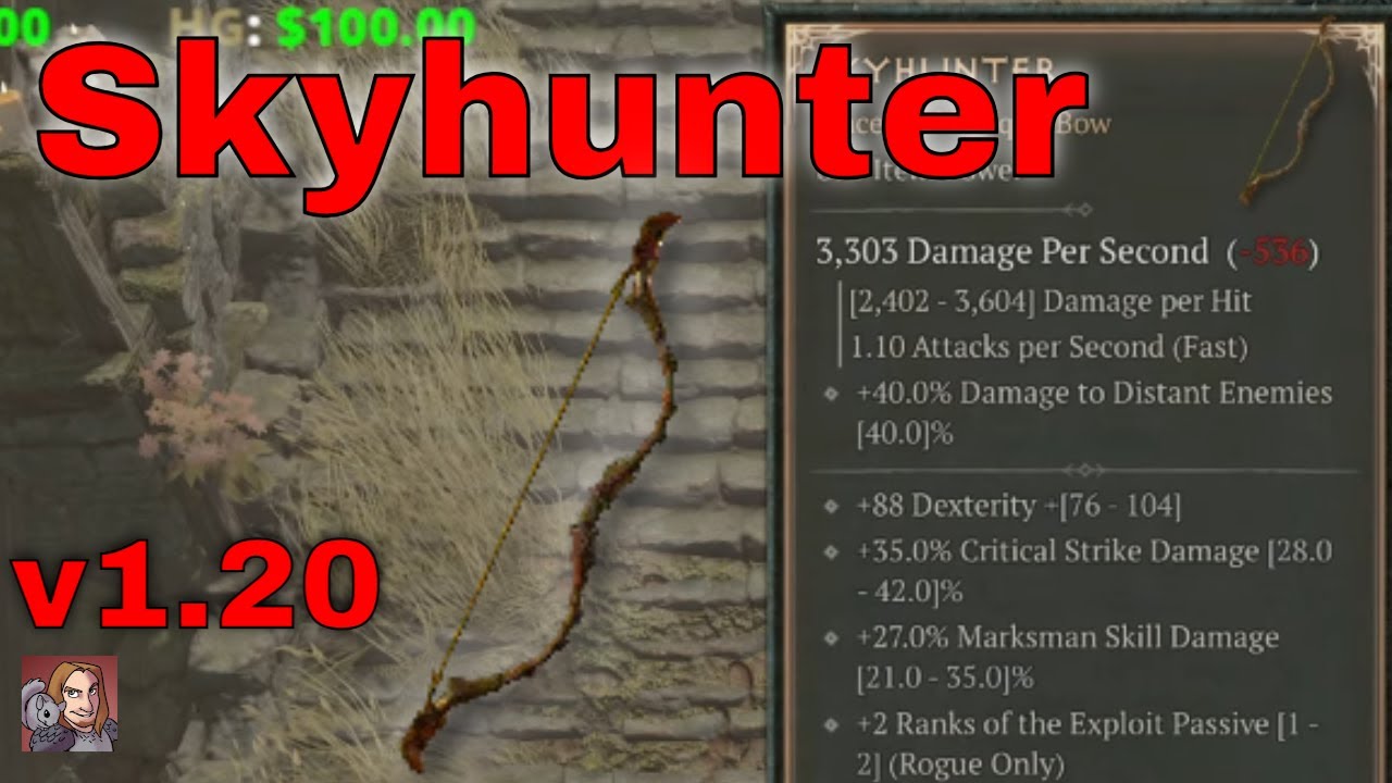 Diablo IV Unique Items - Skyhunter (Bow)[Patch 1.20] - YouTube