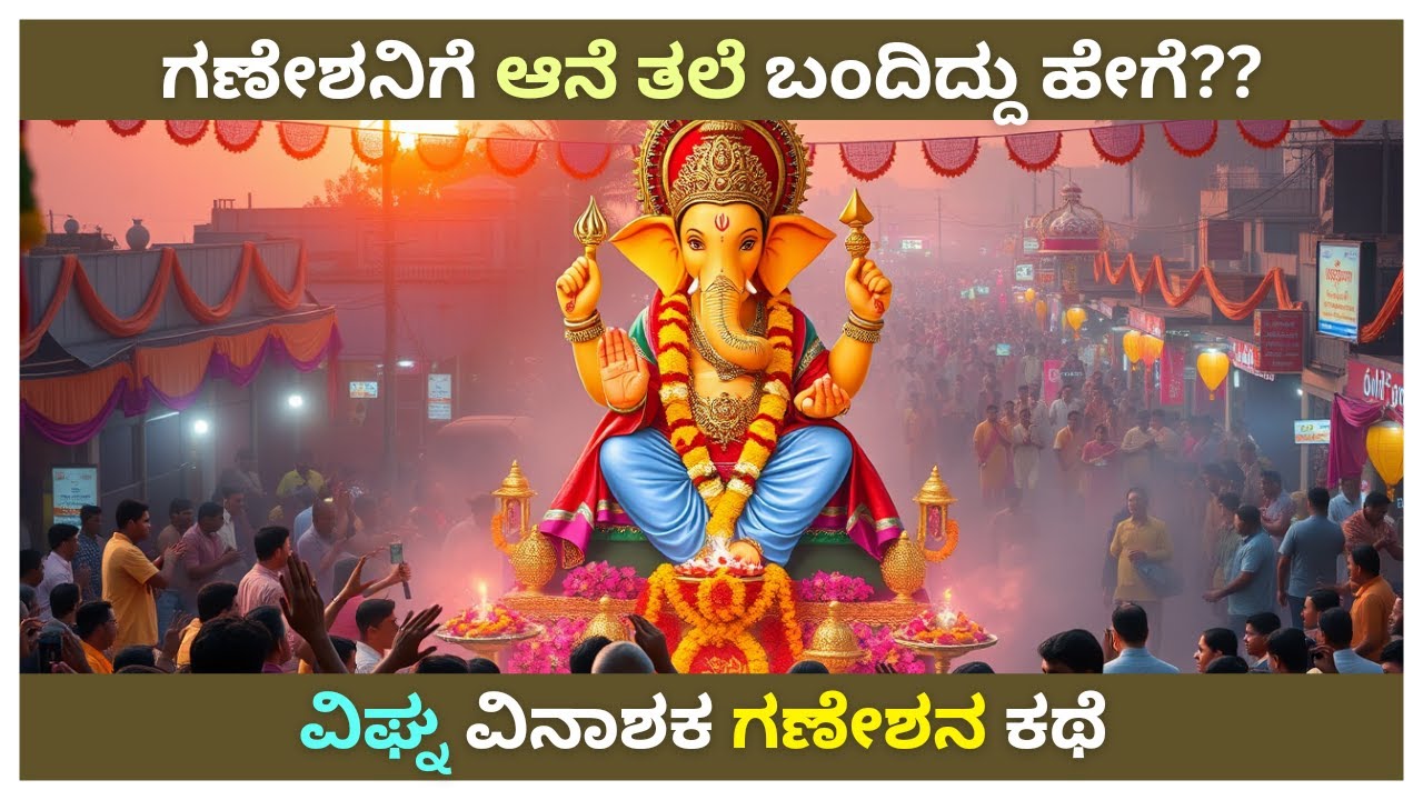 ಗಣೇಶನ ಜನ್ಮ ಕಥೆ | The Story Of Ganapati | How Lord Ganesha Got Elephant ...