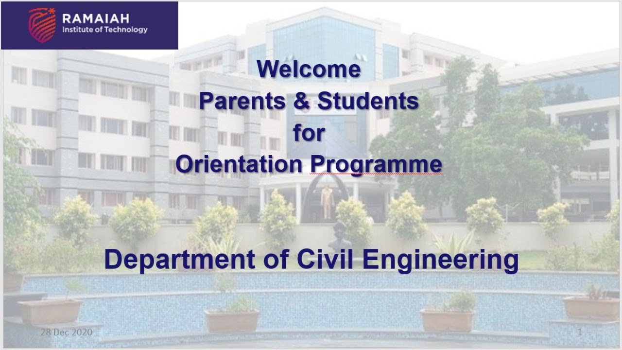 First Year Orientation Program - BE Civil Engineering - YouTube