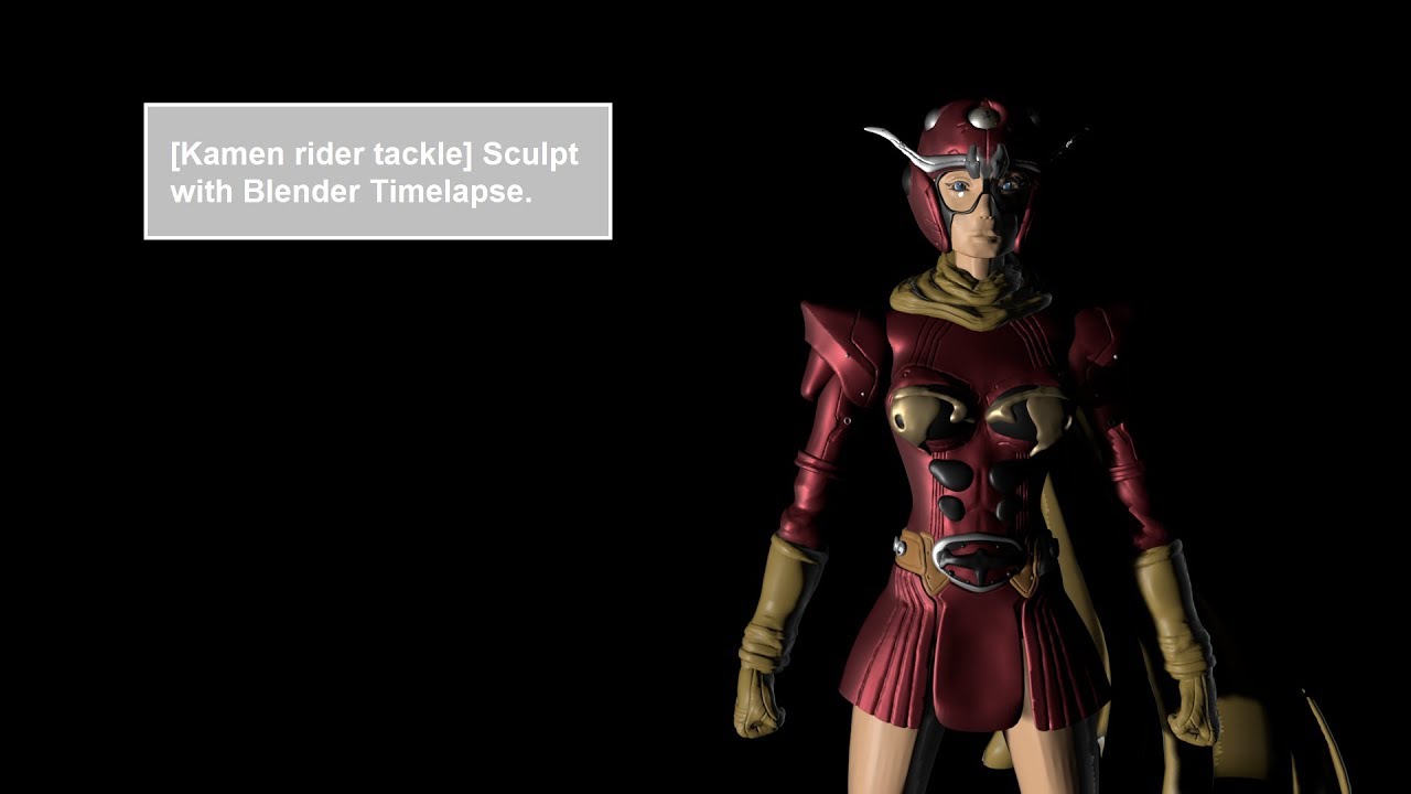 [Kamen rider tackle] Sculpt with Blender Timelapse. - YouTube