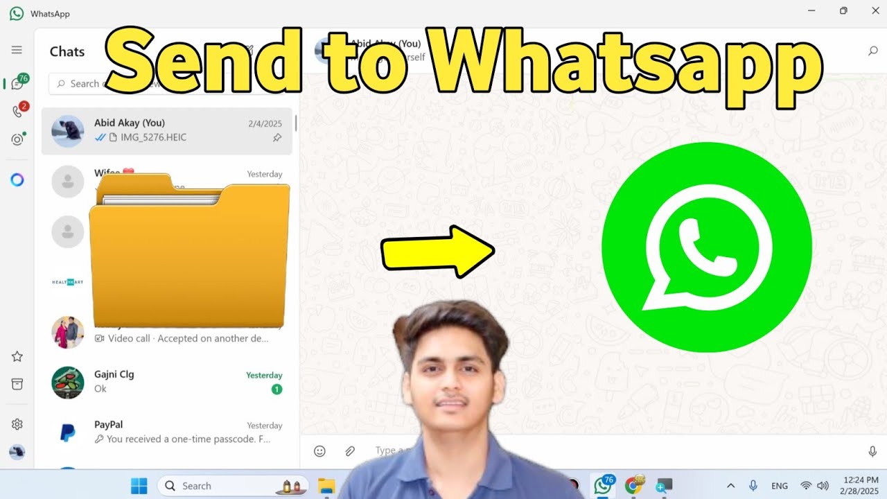 How to send a folder using whatsApp | whatsapp par folder kaise send ...