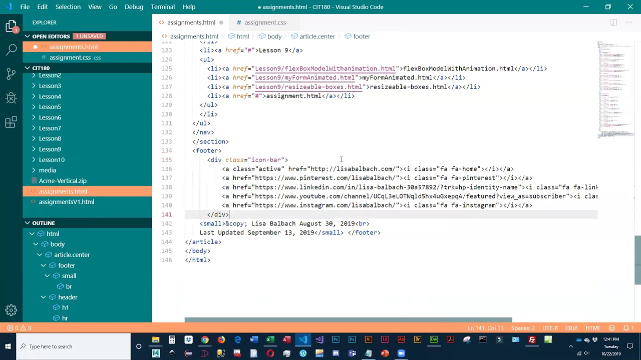 adding a font awesome navigation bar - YouTube
