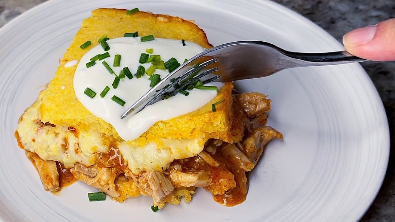 TAMALE PIE | Chicken Enchilada Cornbread Casserole | Simply Mamá Cooks ...