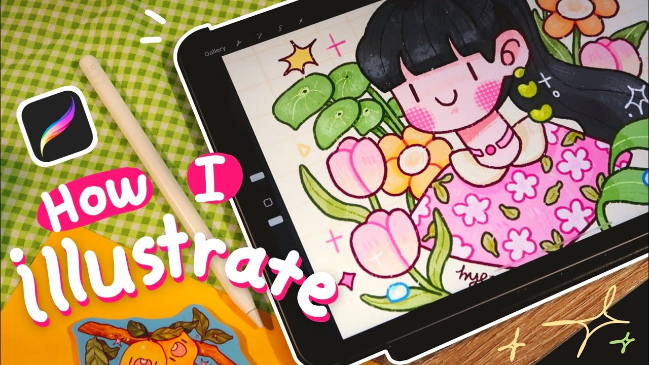 how I illustrate to make my art pop in procreate ☕ line art, color ...