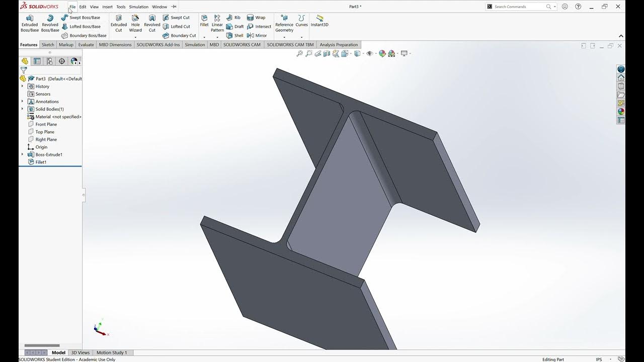 Introduction to Solid Modeling - Chapter 3 Guided Tutorial 1 - YouTube