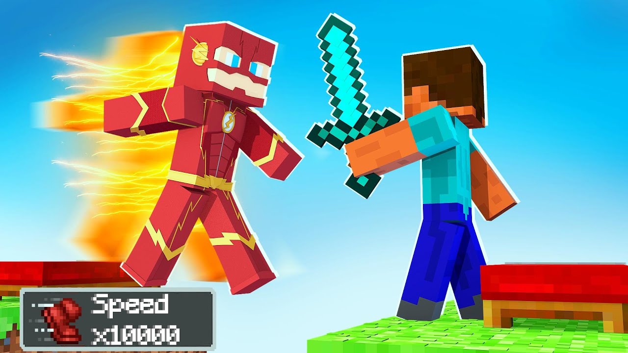 Minecraft: VIREI O FLASH NO BEDWARS (100000x velocidade) ‹ Koow › - YouTube