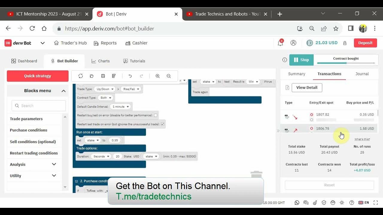 BudgetTraderBot. Trades on Deriv Platform - YouTube