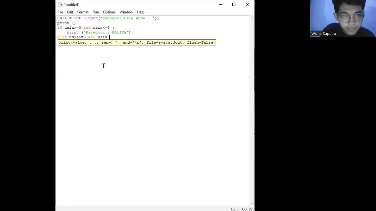BASIC PYTHON(CARA MENGHITUNG USIA MANUSIA)💻📉💯Work... - YouTube