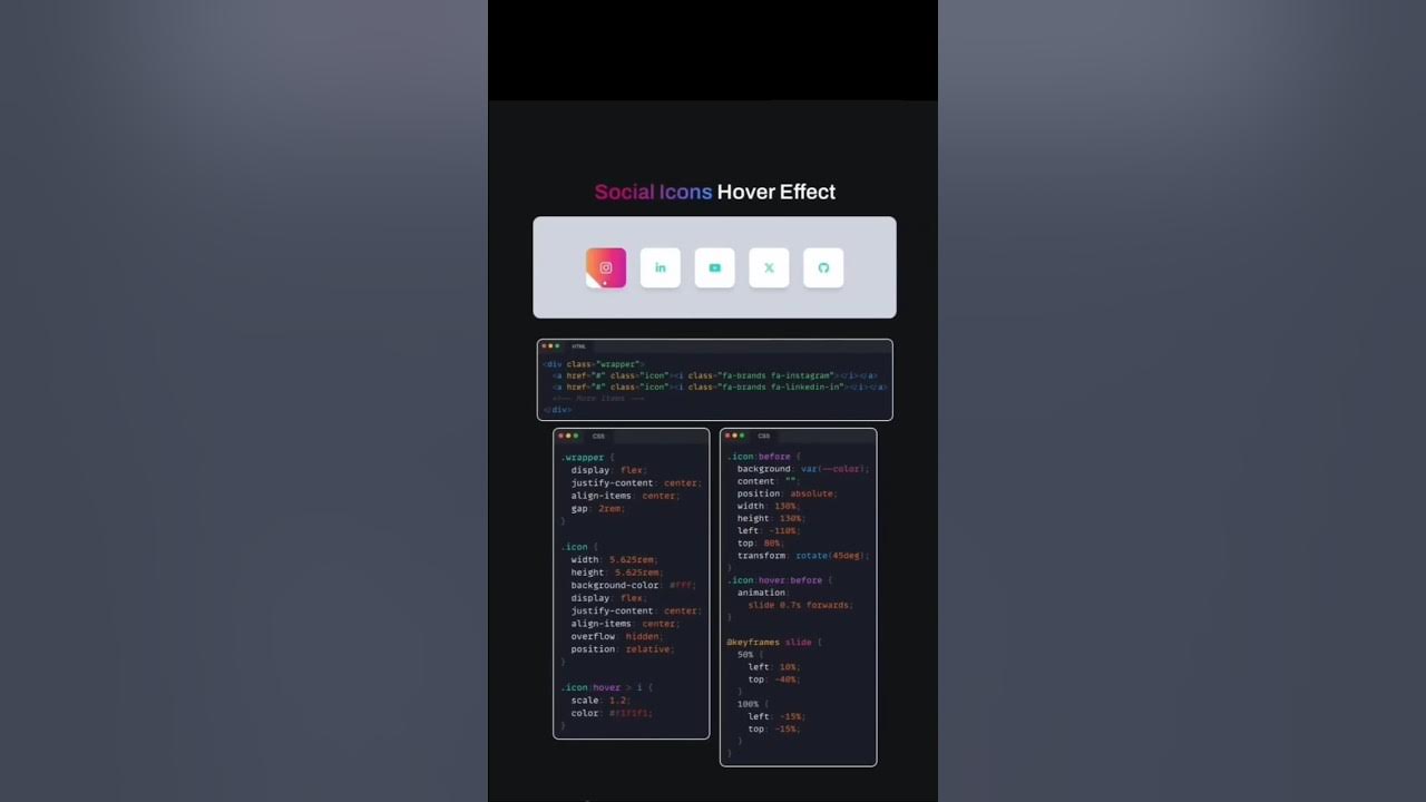 Social Media Icon Hover Effect #coding #webdevelopement #webdesign #htmlcss #codingbanglaa - YouTube