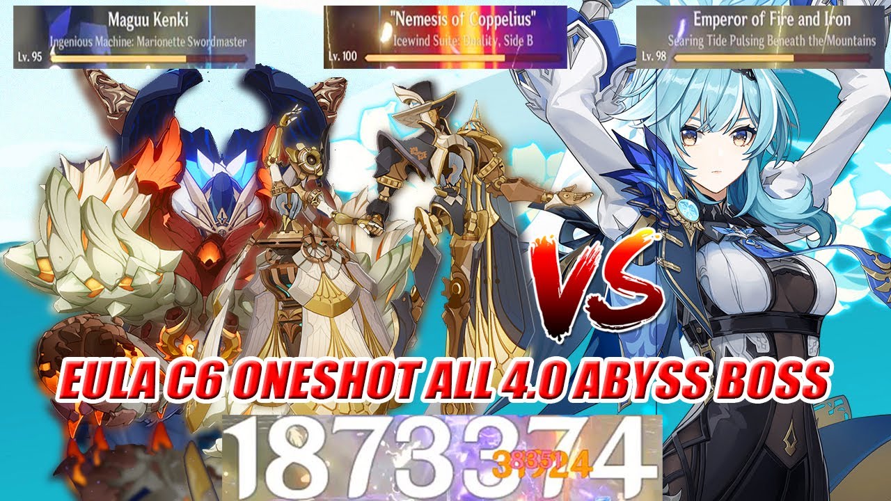 Eula C6 Oneshot All 4.0 Abyss Boss - 2.1M HP Nemesis of Coppelius & Emperor of Fire and Iron ...