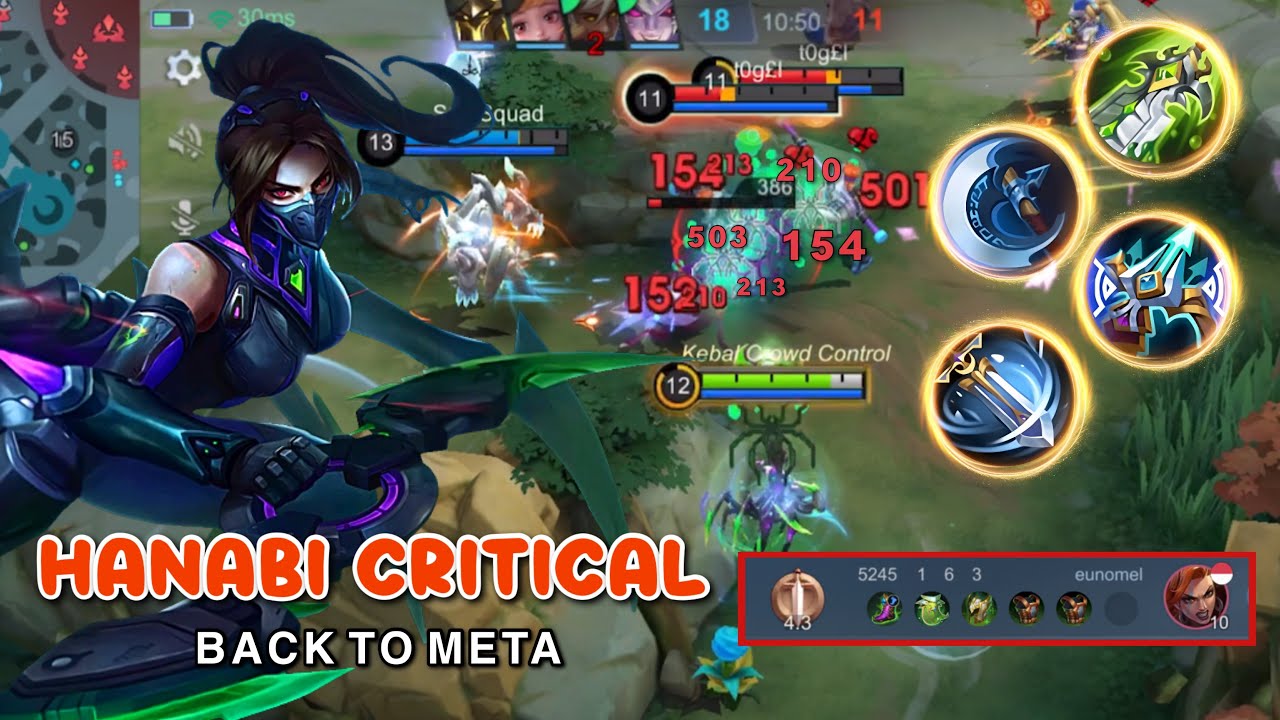 HANABI CRITICAL DAMAGE. Back to meta. Hanabi best build 2024 ~ MLBB # ...