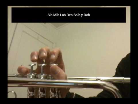 Escala de Sol bemol mayor en trompeta - YouTube