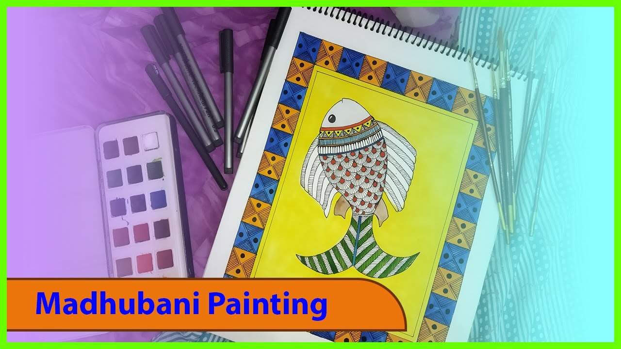 How To Draw Simple Madhubani Art | Madhubani Painting - YouTube