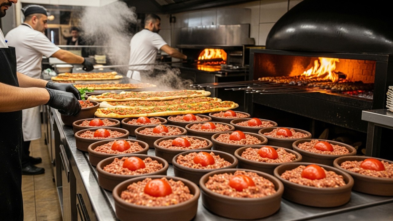 Legendary Turkish Kebab! Fire, Bread and Real Restaurant Cooking - YouTube