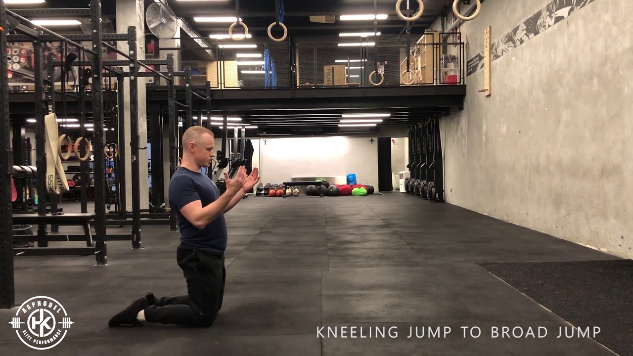 Kneeling Jump to Broad Jump - YouTube