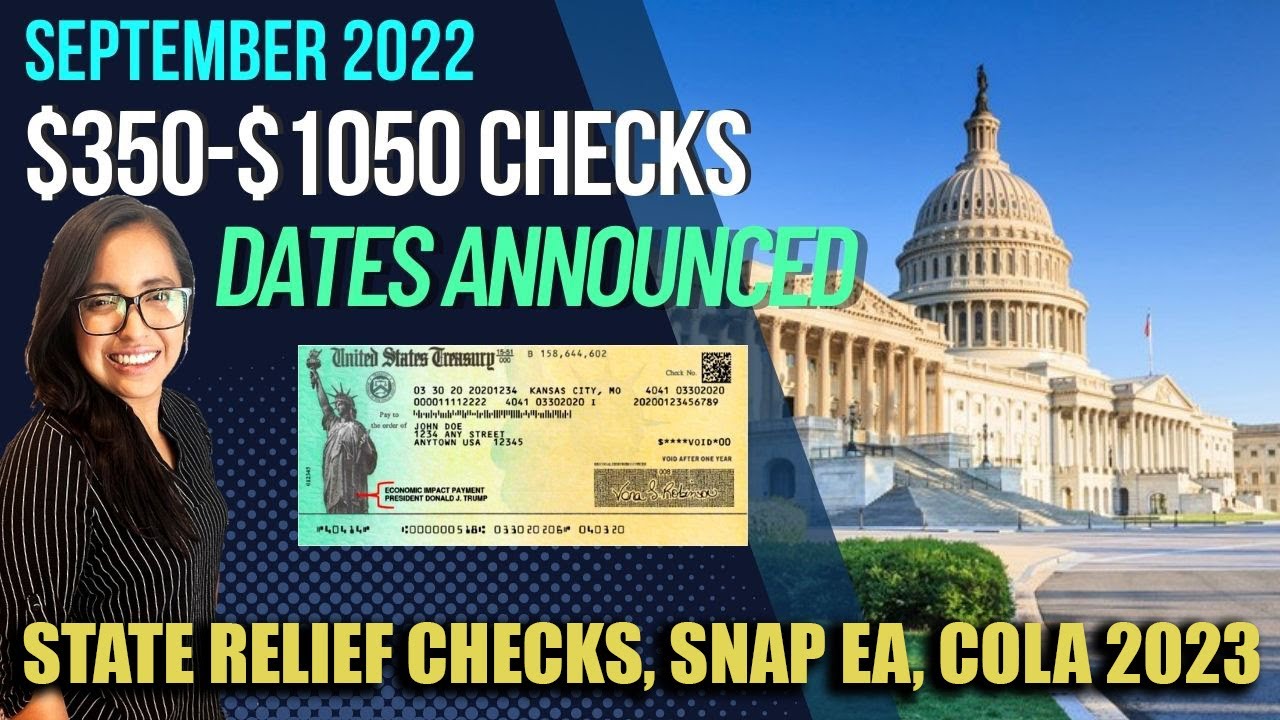 NEW $350-$1050 STIMULUS CHECKS IN 1 STATE!!! (Dates Announced), SS COLA ...