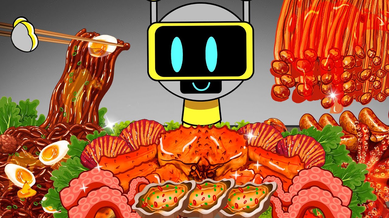 Incredibox Sprunki | FUN BOT Eating Fire Noodle & Spicy Seafood | ASMR ...