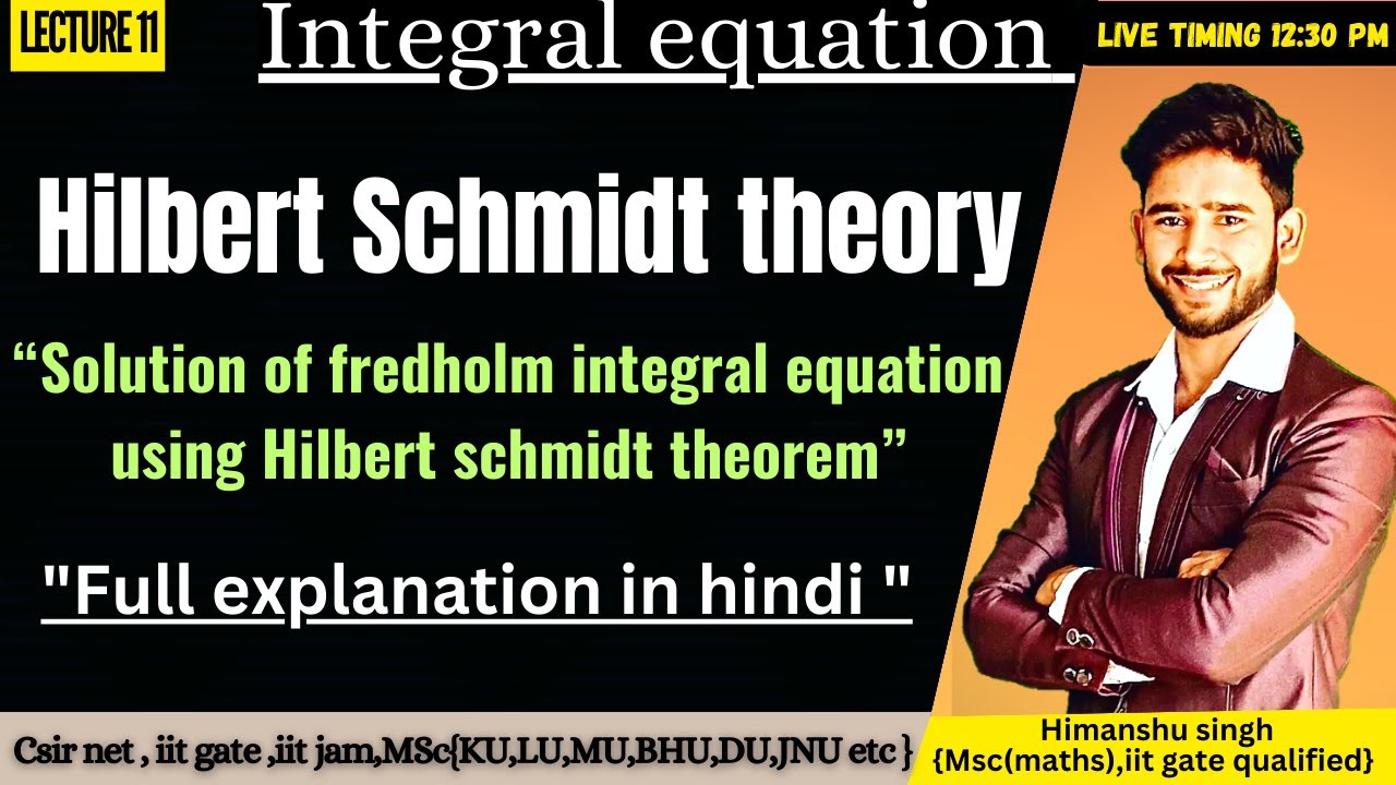 Solution of fredholm integral equation using hilbert schmidt theorem full explanation in hindi ...
