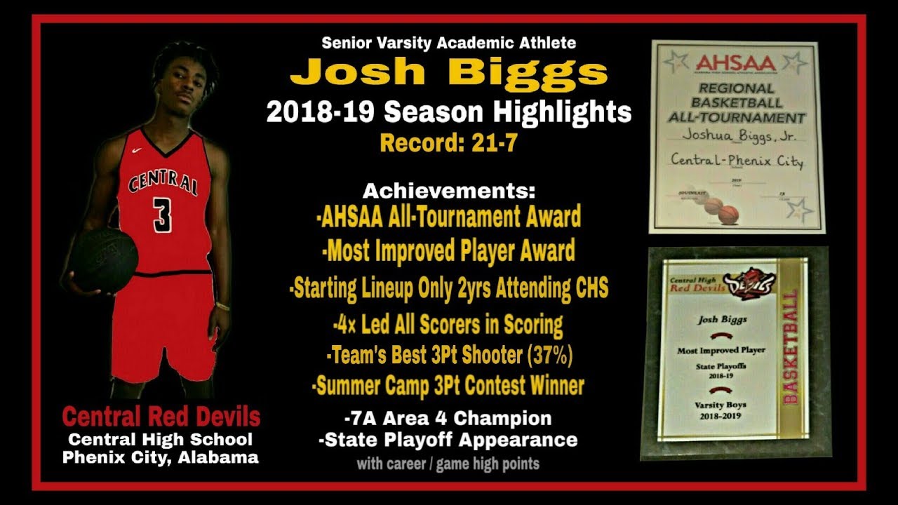 Josh Biggs 2k18-19 BBall Season Highlights- Central-Phenix City - YouTube