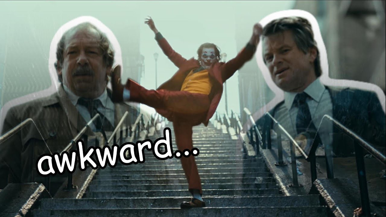 Joker dances down staircase scene but there's no music and it's ...