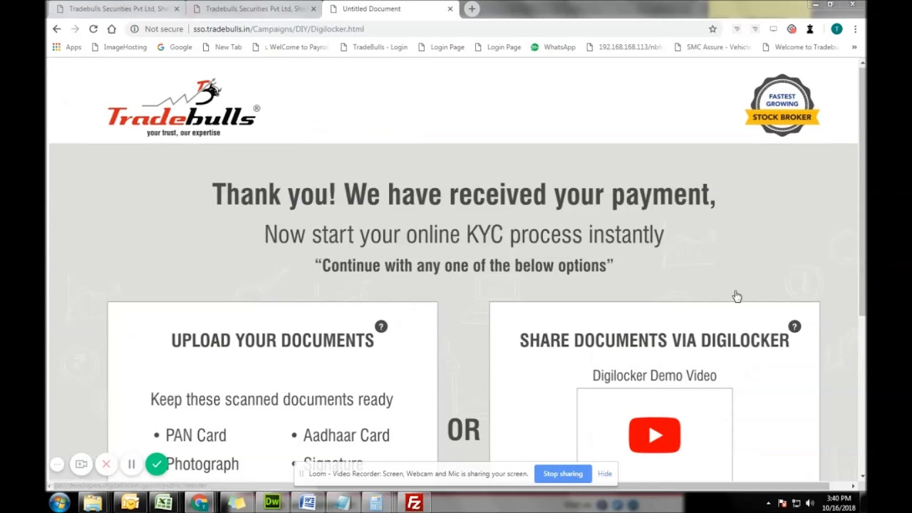 Tradebulls securities : Digilocker Demo for how to open deamt account ...