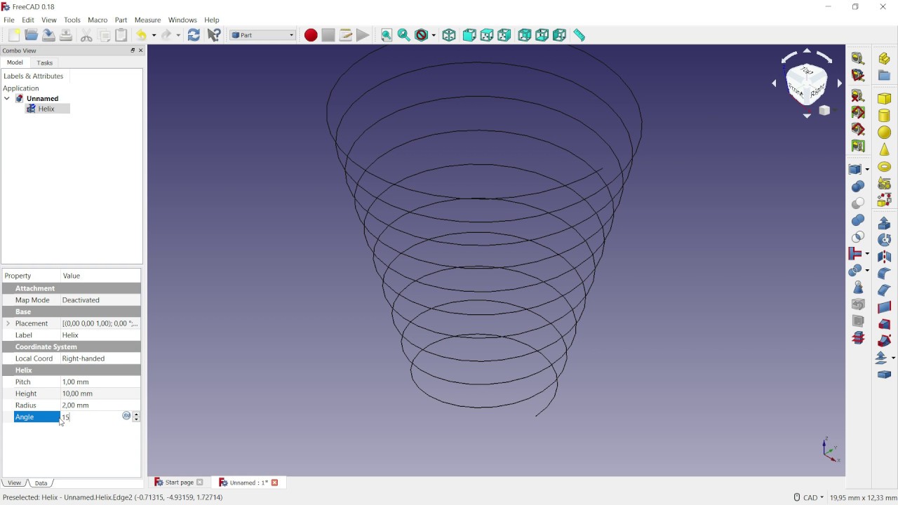 FreeCad create a Helix - YouTube