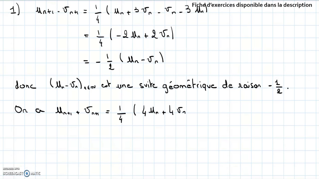 TD7 Suites numériques exercice 2 / Suites imbriquées - YouTube
