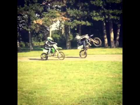 Yz 85 and kx 85 wheelie - YouTube