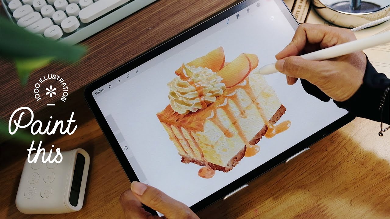 How to paint a Realistic Peach Cake in Procreate. Procreate Tutorial ...